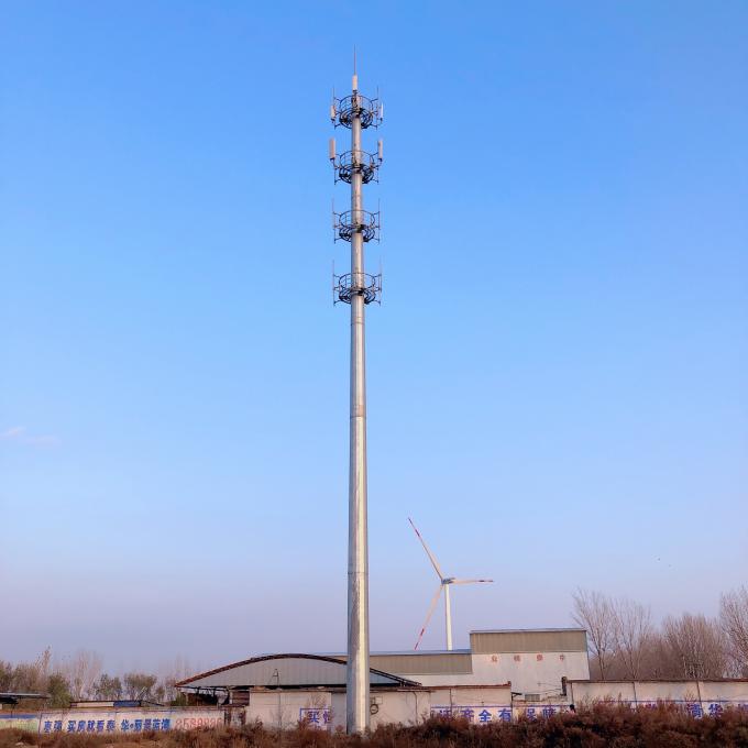 32m/S 40m Monopole Steel Tower For Communication