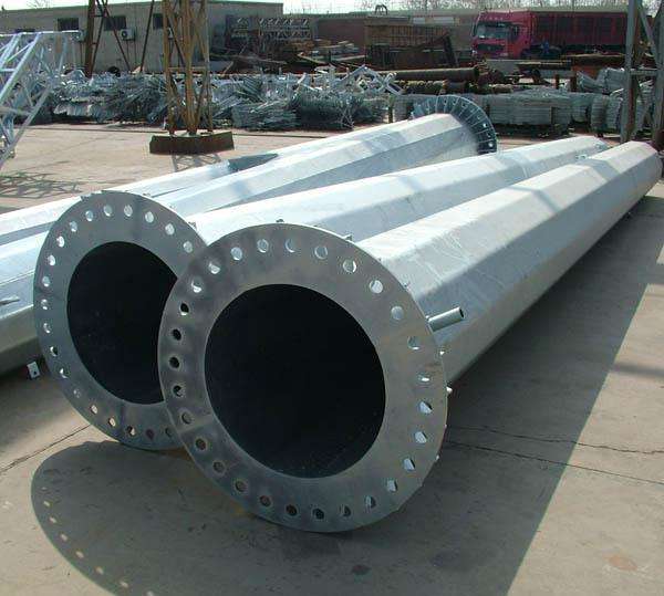 15 Meter Monopole Telecommunications Tower Round Tapered Mast Steel ...