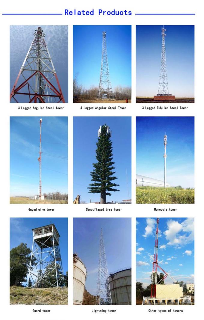 wifi radio Communication Lattice Guyed Wire Tower