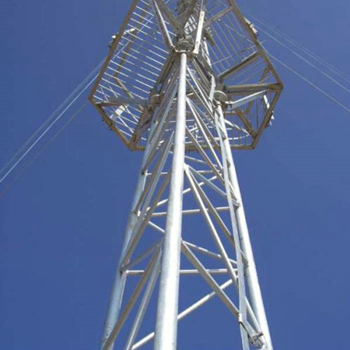 50m Q235 Steel GSM Self Supporting Radio Tower For Park